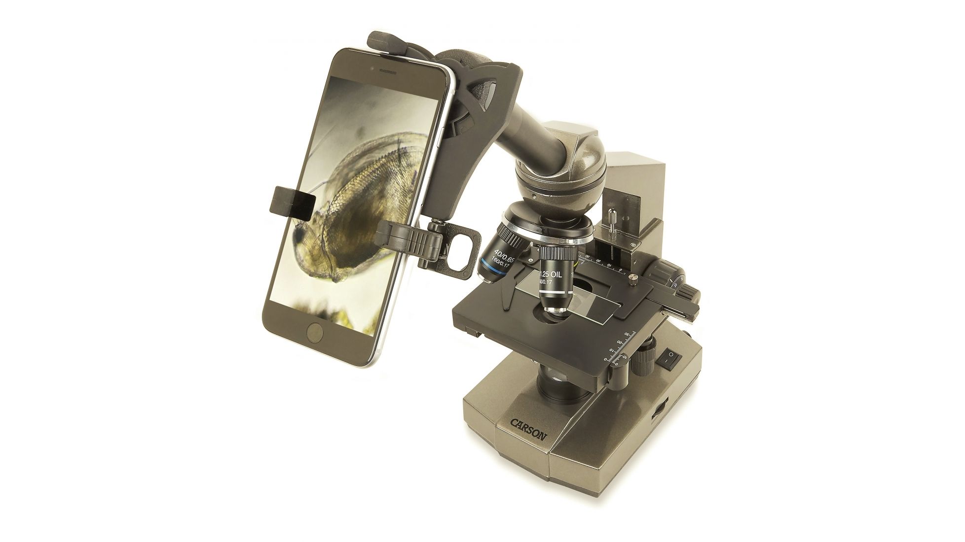 Carson 100-1000x Table Top Microscope w/Universal Smartphone Adapter ...