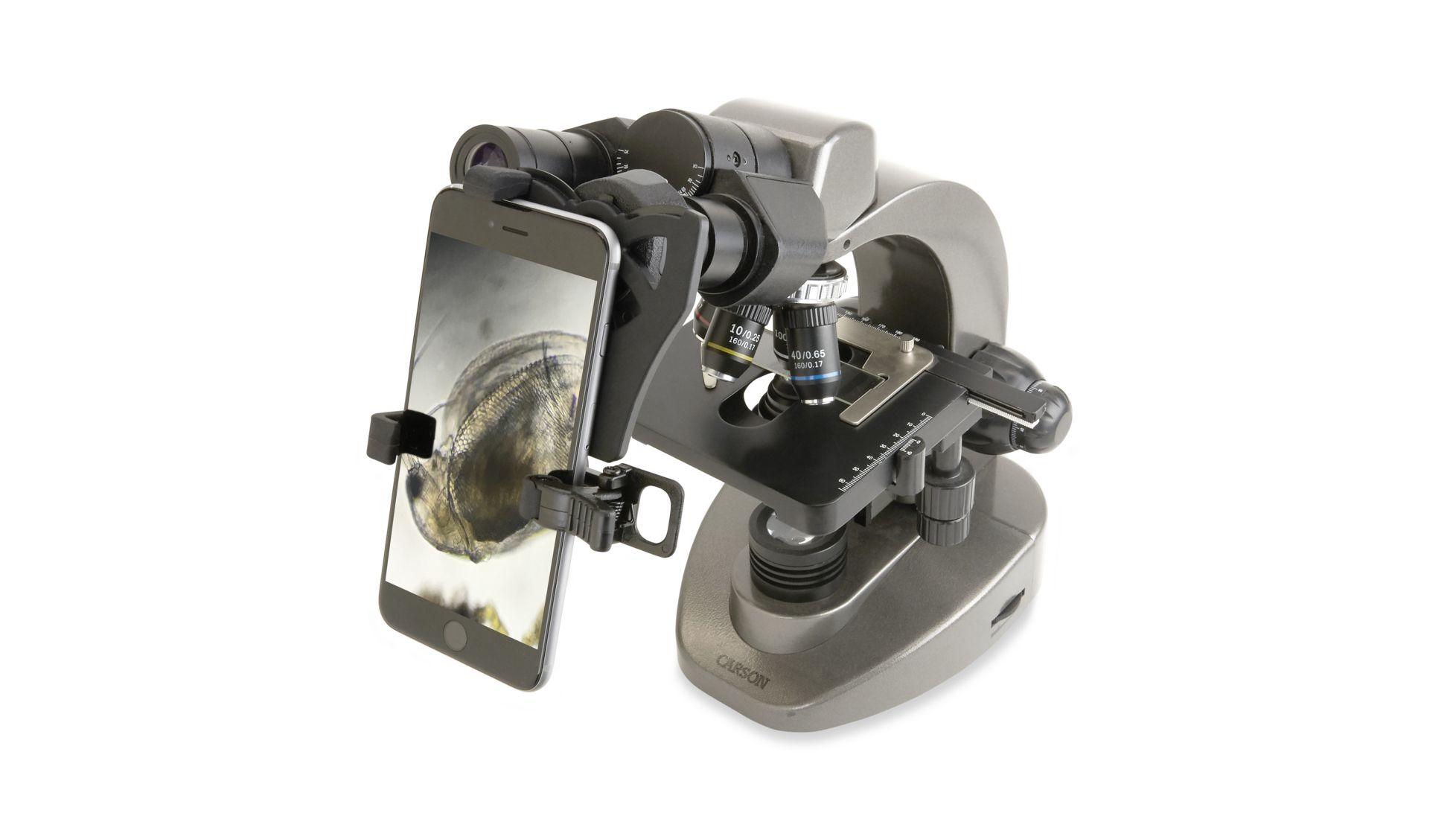 Carson 40x-1600x Table Top Microscope w/Universal Smartphone Adapter MS ...