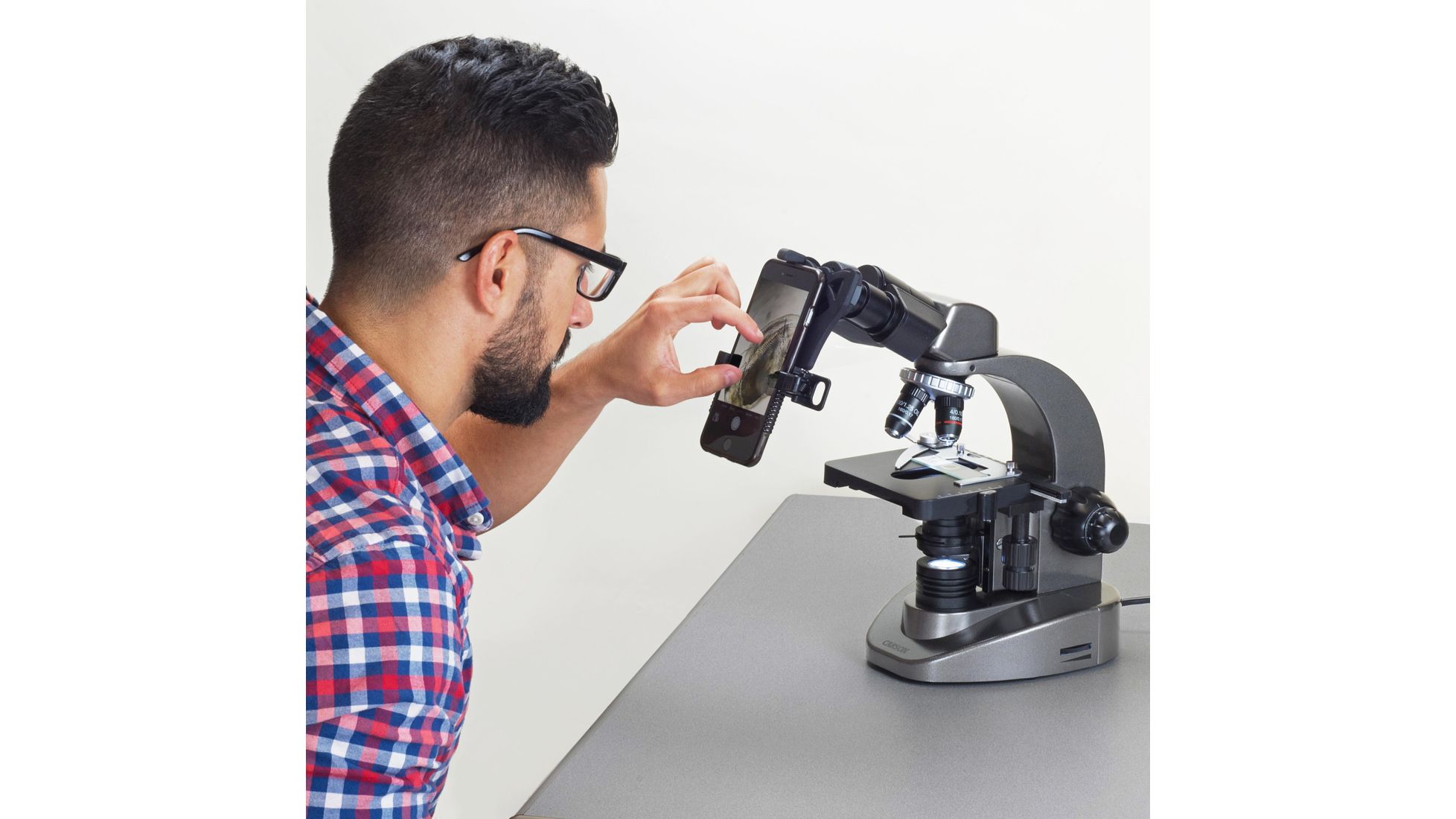 Carson 40x-1600x Table Top Microscope w/Universal Smartphone Adapter MS ...