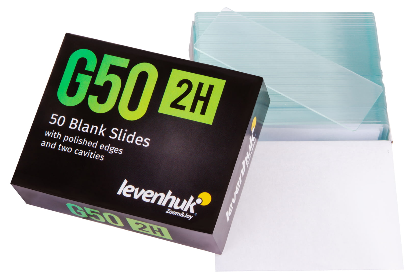 Levenhuk G50 2H Double Cavity Blank Slides, 50 pcs 73809. Levenhuk ...